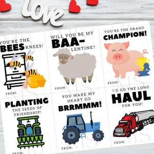 Kids Farm Valentines Digital Download - Cute Farm Animals for Boys ...