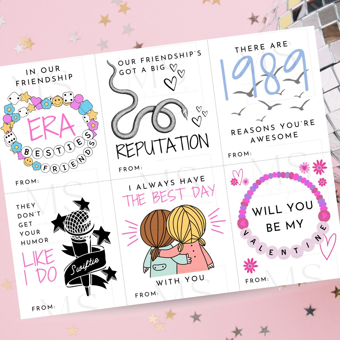 Swiftie Valentine's Digital Download - Taylor Swift Inspired Cards for ...