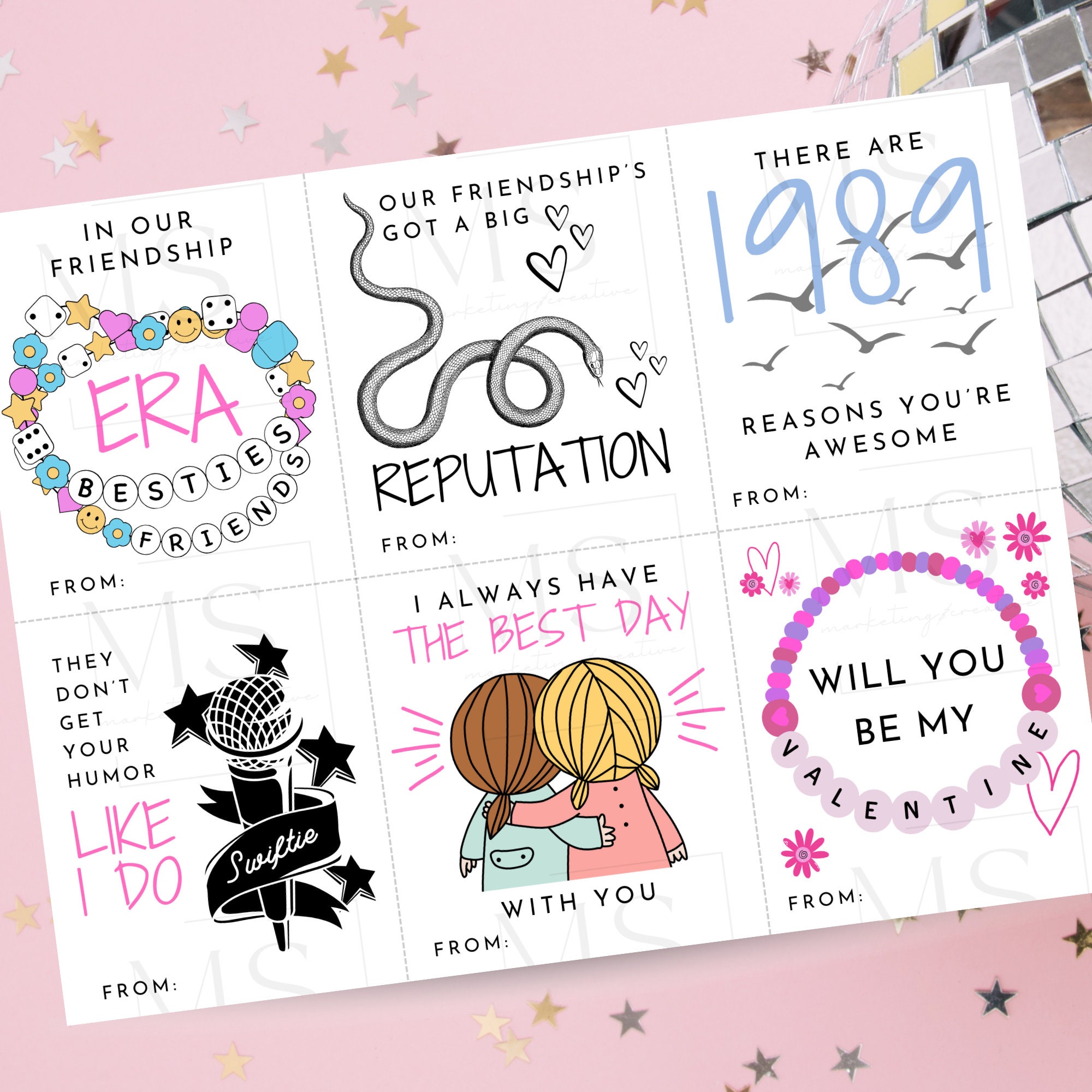 Swiftie Valentine's Digital Download - Taylor Swift Inspired Cards for ...