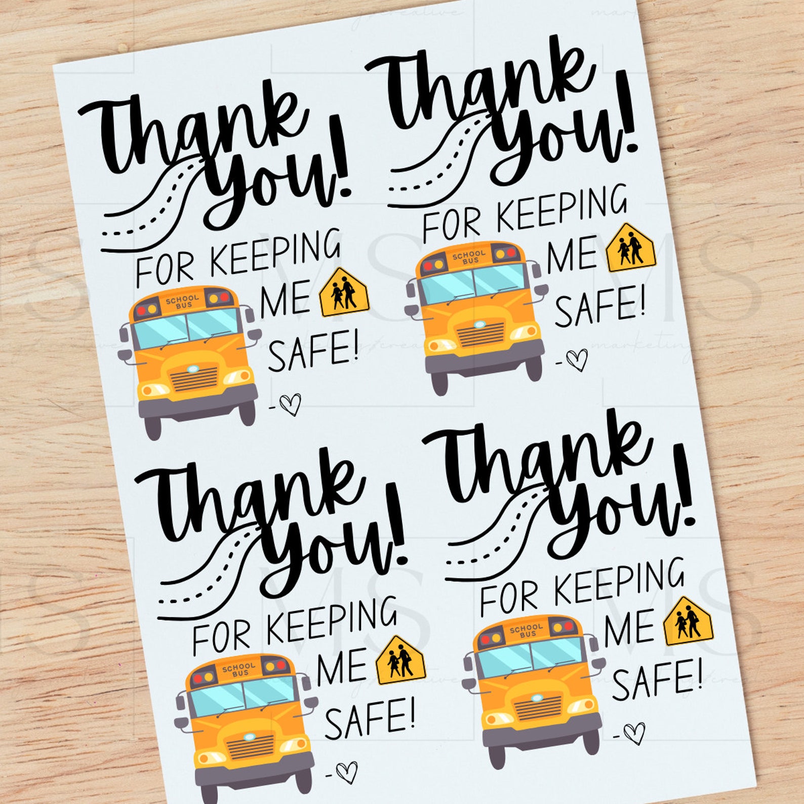 Bus Driver Thank You Bus Driver Appreciation Digital Download Card ...
