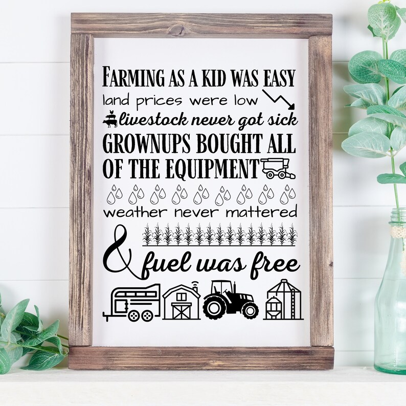 Farming as a Kid Was Easy Print Digital Download - Farm Kid Wall Art ...