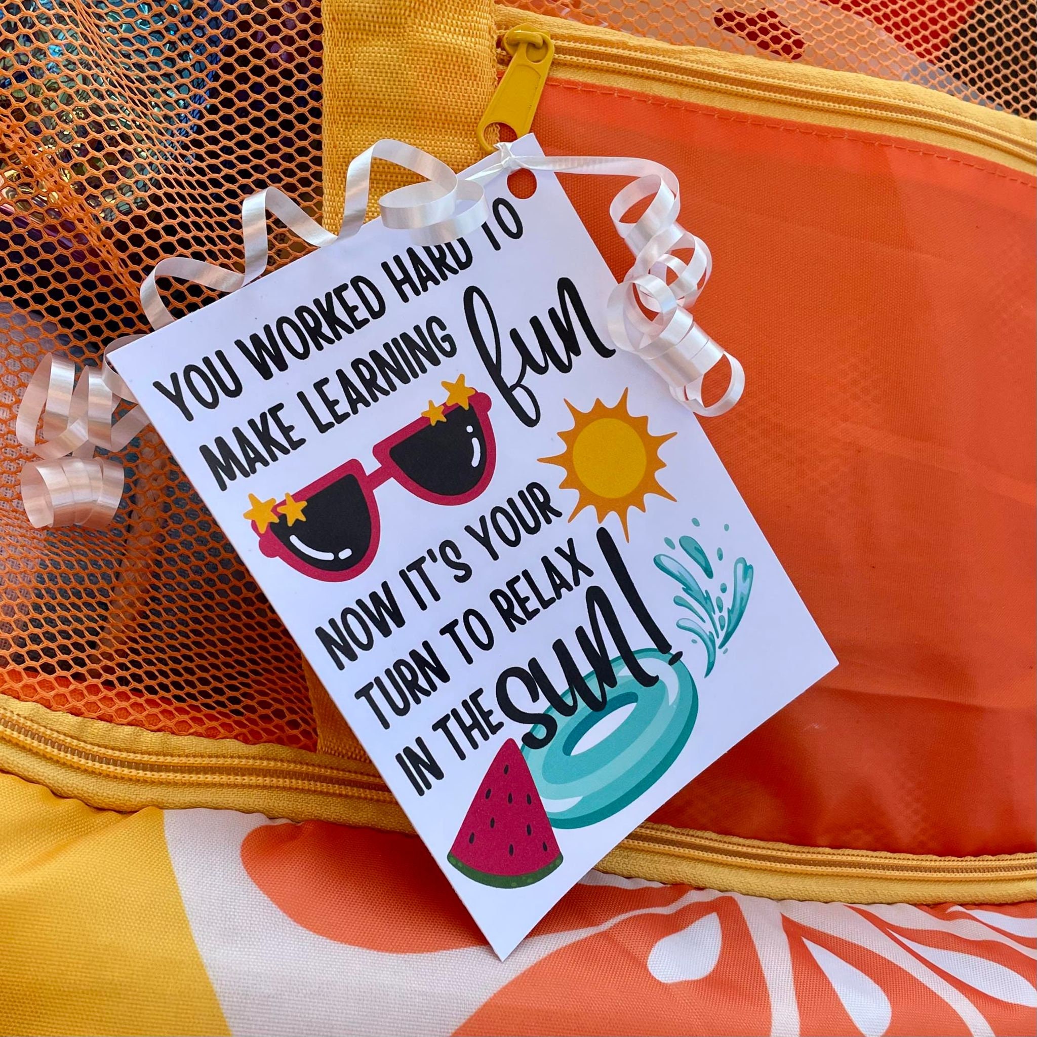 Teacher Appreciation Digital Download Cards - Summer Fun Theme. Cute ...