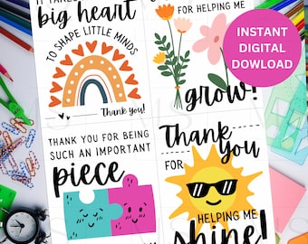 Teacher Appreciation Digital Download Cards Summer Fun Theme. Cute ...