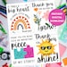 Teacher Appreciation Digital Download Cards - Summer Fun Theme. Cute ...