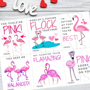 Kids Pink Flamingo Valentines Digital Download - Cute Flamingo Pink for ...