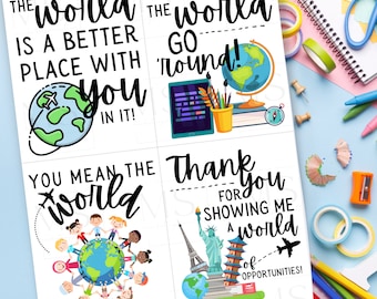 Teacher Appreciation Digital Download Cards - Summer Fun Theme. Cute ...