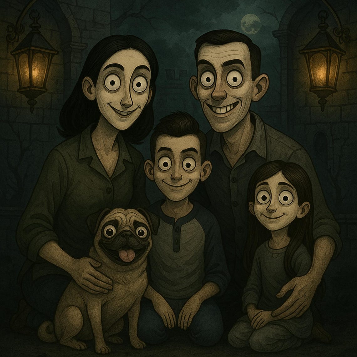 Custom Gothic Family Portrait, Gothic Pet Portrait, Vampire Portrait ...