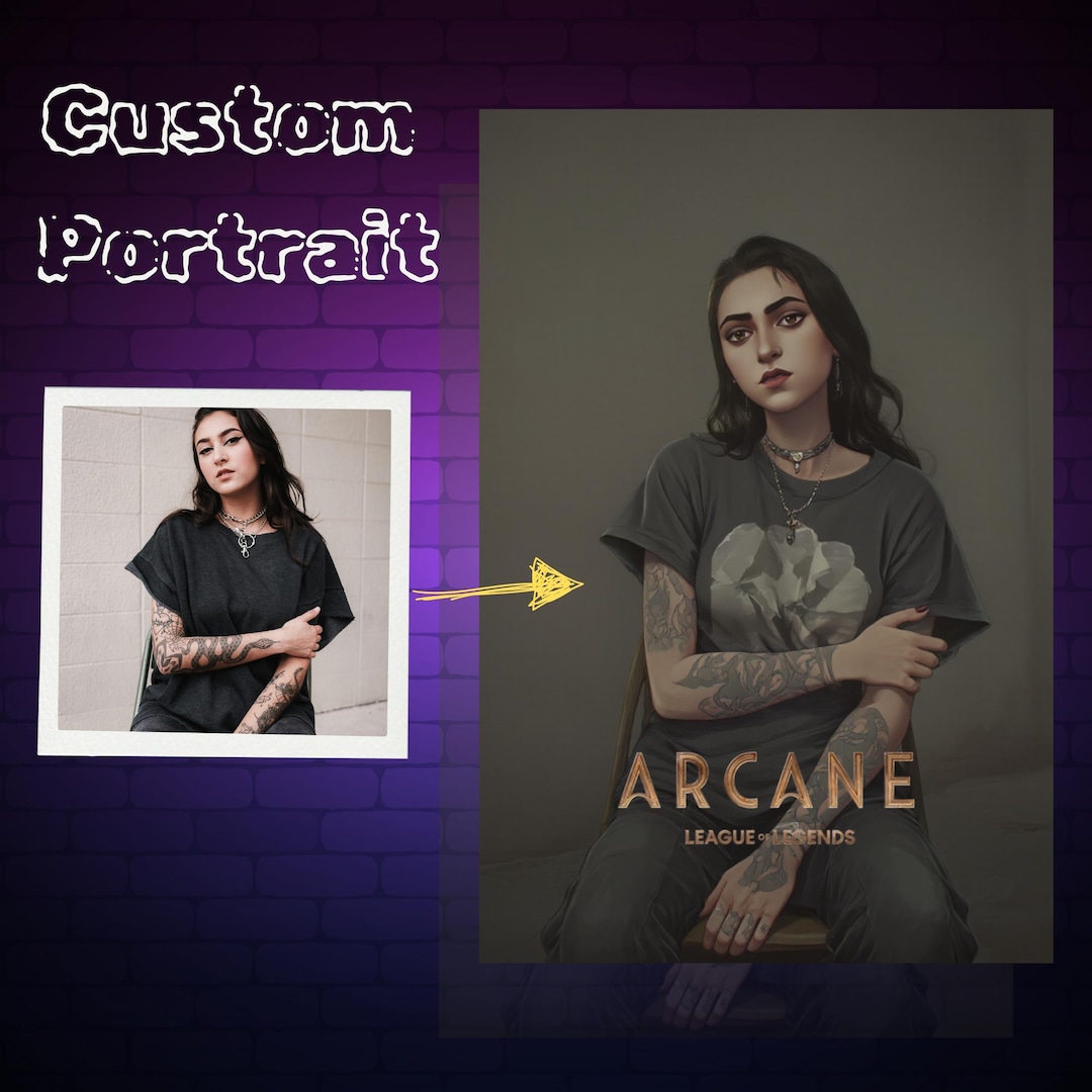 Custom League of Legends Portrait, Arcane Portrait, Personalized Arcane ...