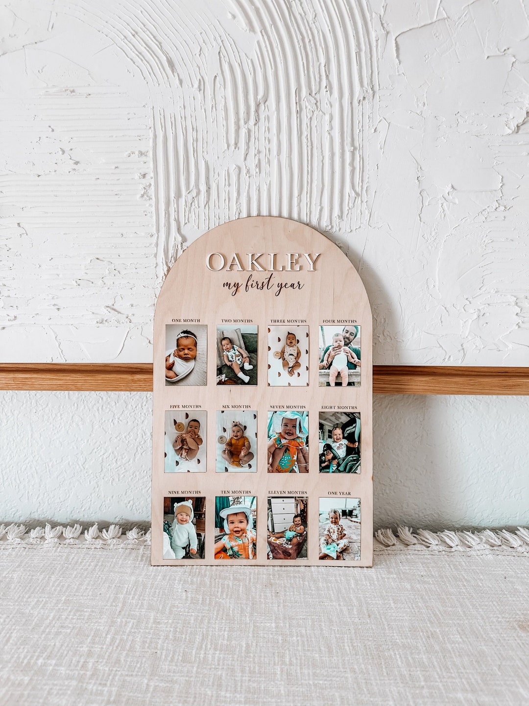 First Birthday Display, One Year Of, Monthly Milestones, Birthday Photo ...