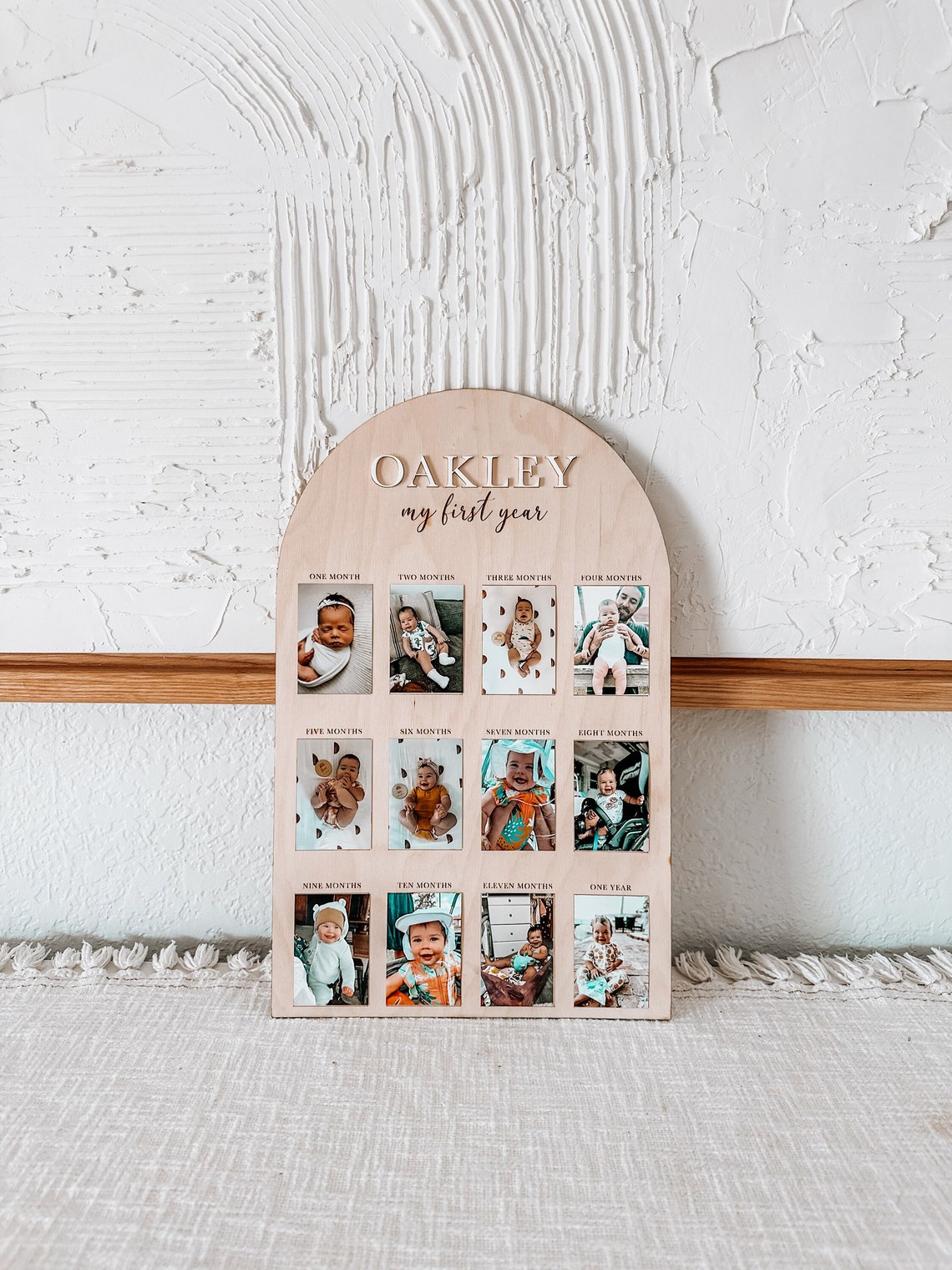 First Birthday Display, One Year Of, Monthly Milestones, Birthday Photo ...