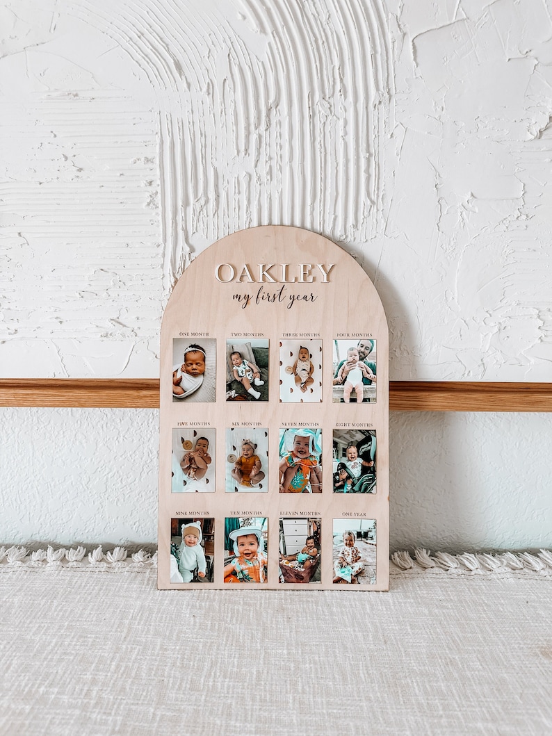 First Birthday Display, One Year Of, Monthly Milestones, Birthday Photo ...