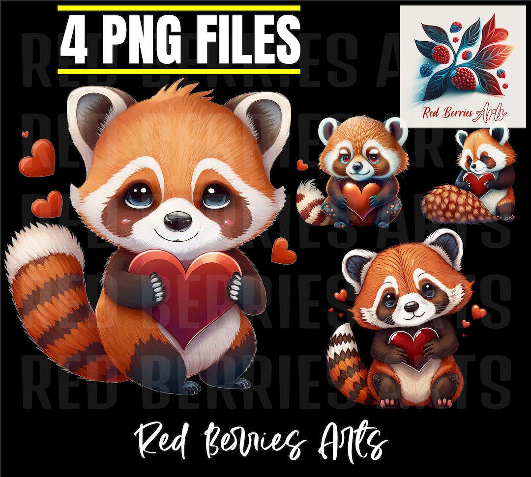 A Lovely Raccoon Holding Heart Clipart Love Clipart Nice - Etsy