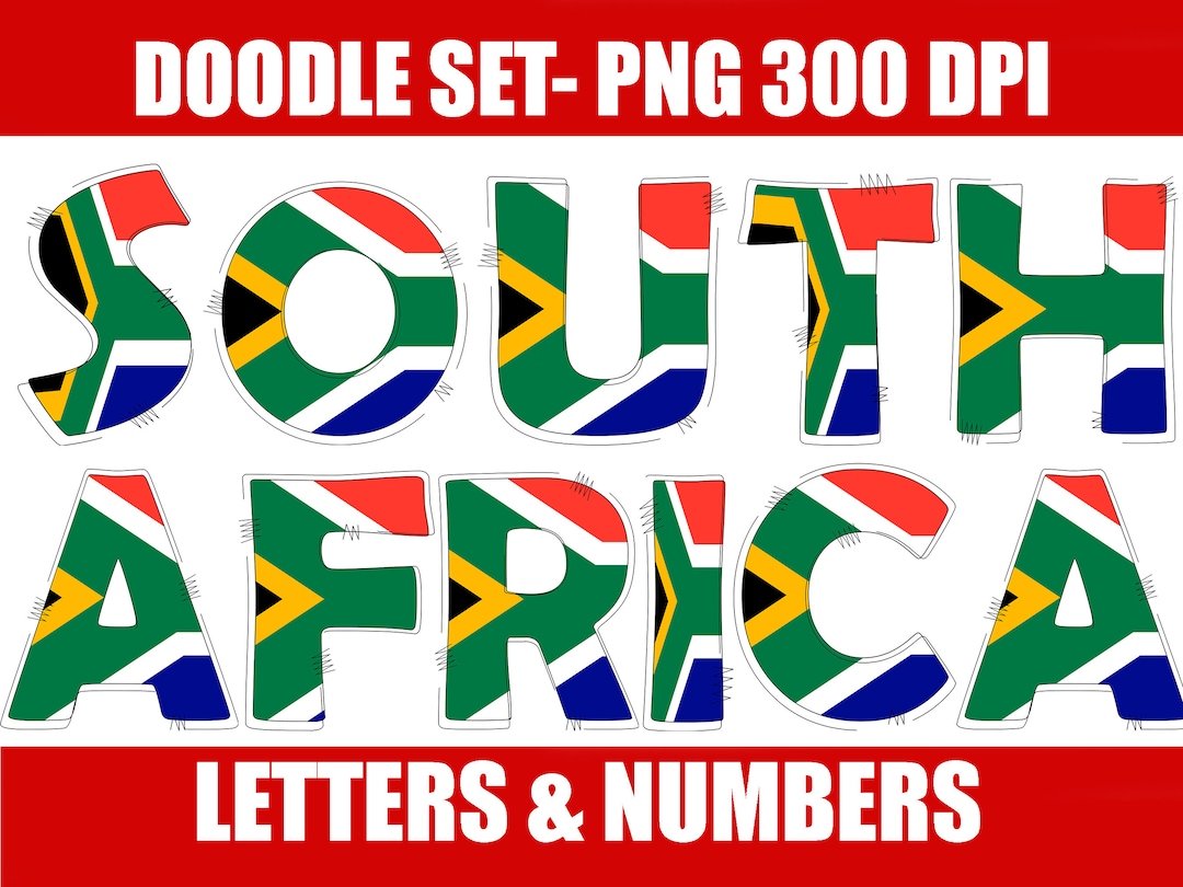 South Africa Alphabet Letters and Numbers PNG Bundle 36 Files - Etsy