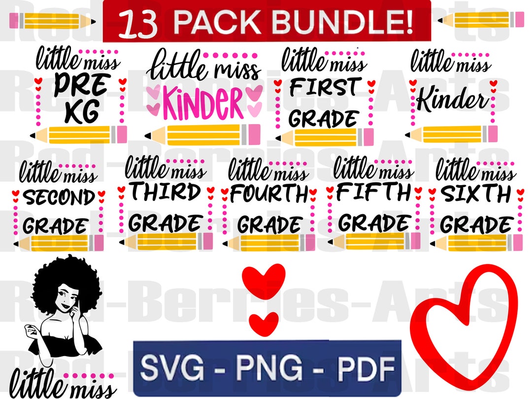 Back to School Svg Bundle Little Miss First Grade Hello - Etsy