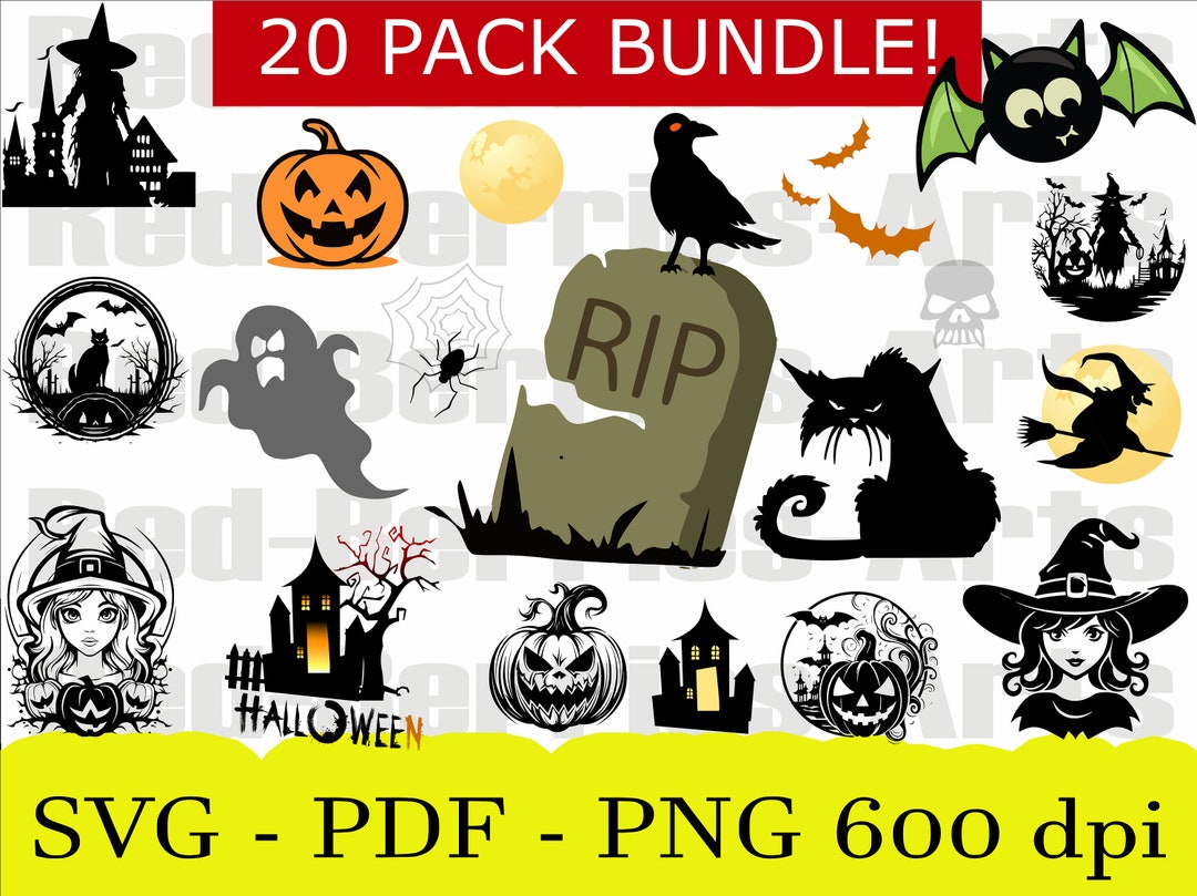 20 Halloween Svg Bundle, Halloween Svg, Fall Svg, Halloween Clipart ...