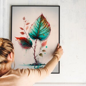 Antique Botanical Print Vintage Flower Painting Rustic Farmhouse Decor ...