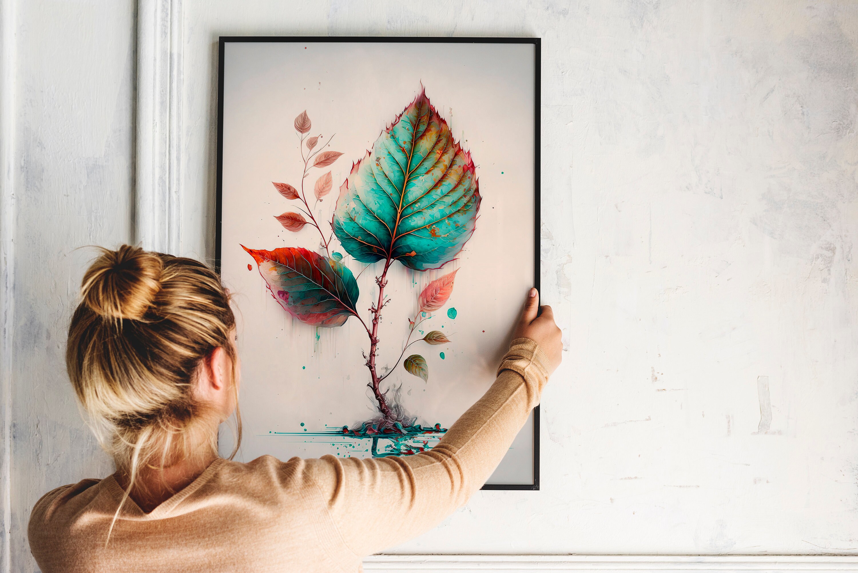 Antique Botanical Print Vintage Flower Painting Rustic Farmhouse Decor ...