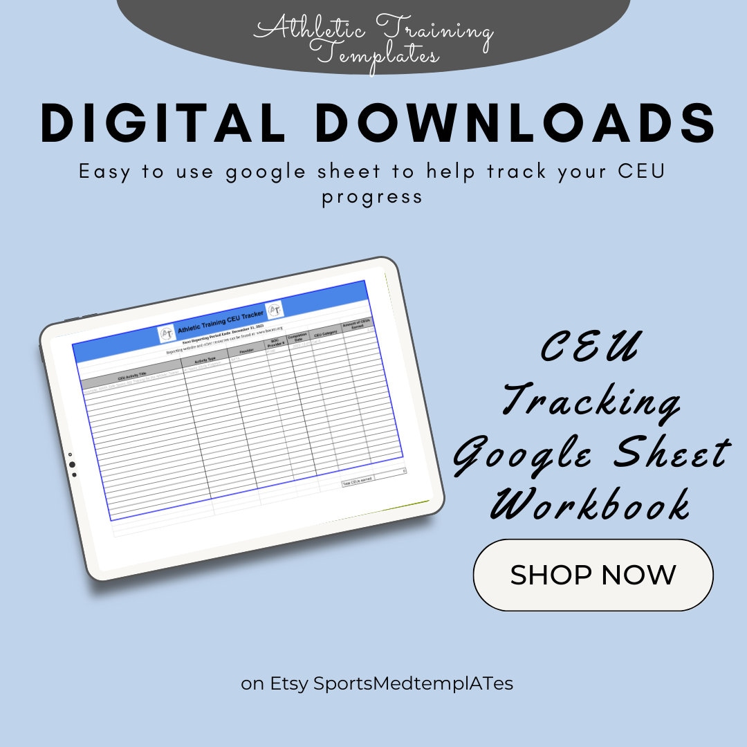 Athletic Training CEU Tracker Google Sheet Workbook - Etsy