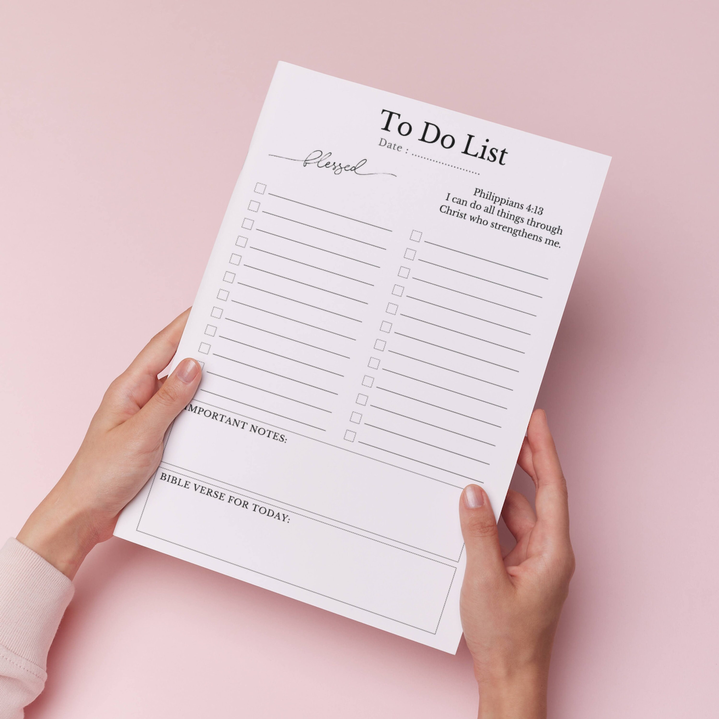 Printable Christian Checklist Christian Daily Planner Christian ...