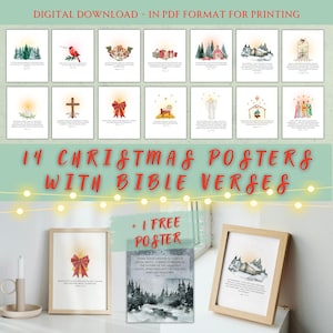Set of Downloadable Christmas Bible Verse Wall Art Christmas ...