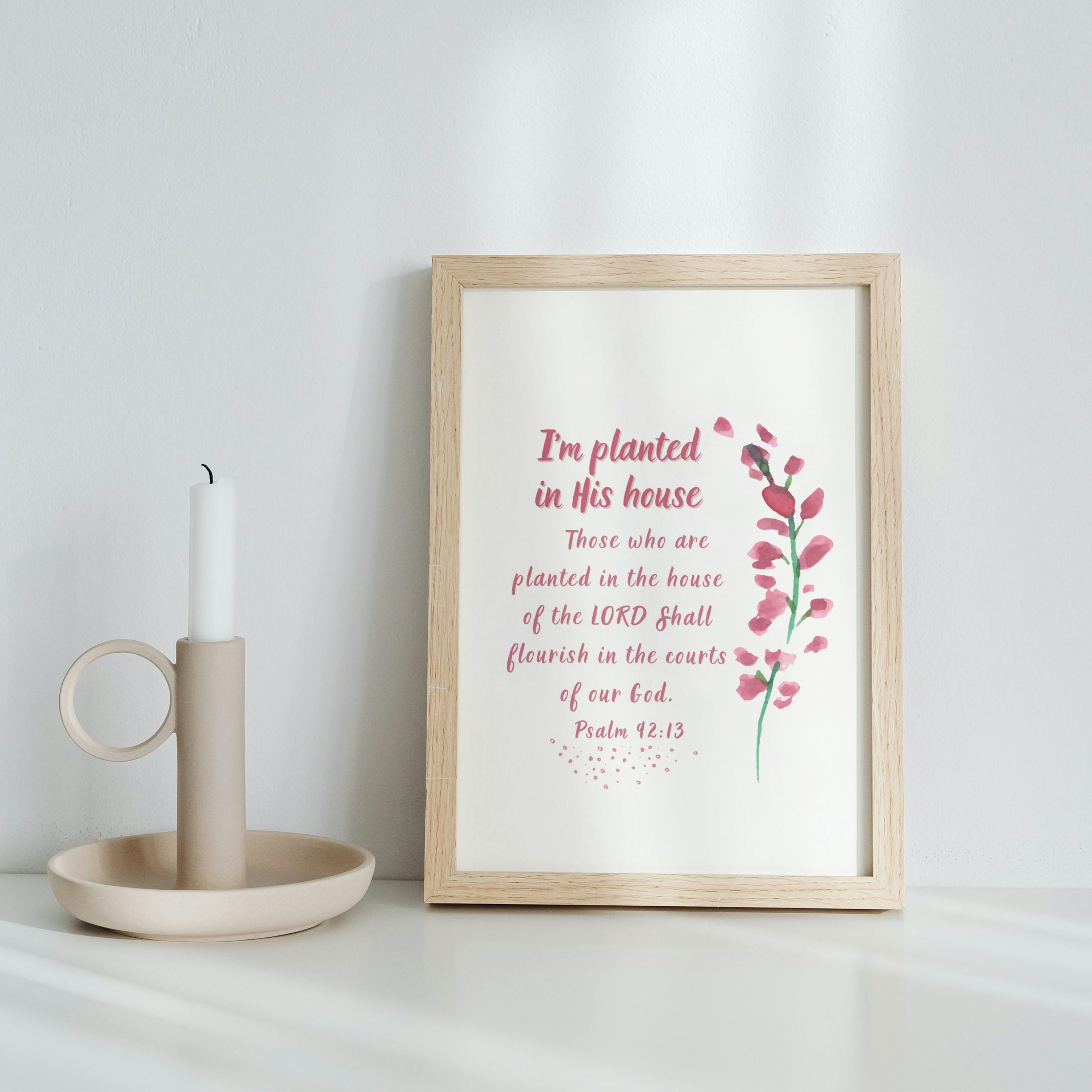 Christian Wall Art Printable Poster Psalm 92:13 Bible Print Christian ...