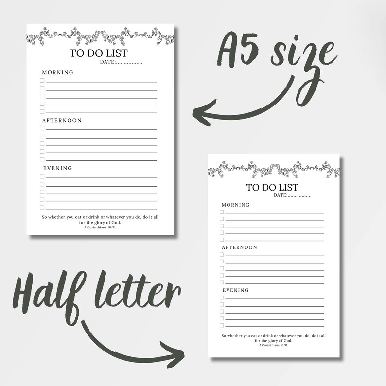 Printable Christian Checklist Christian Daily Planner Christian ...