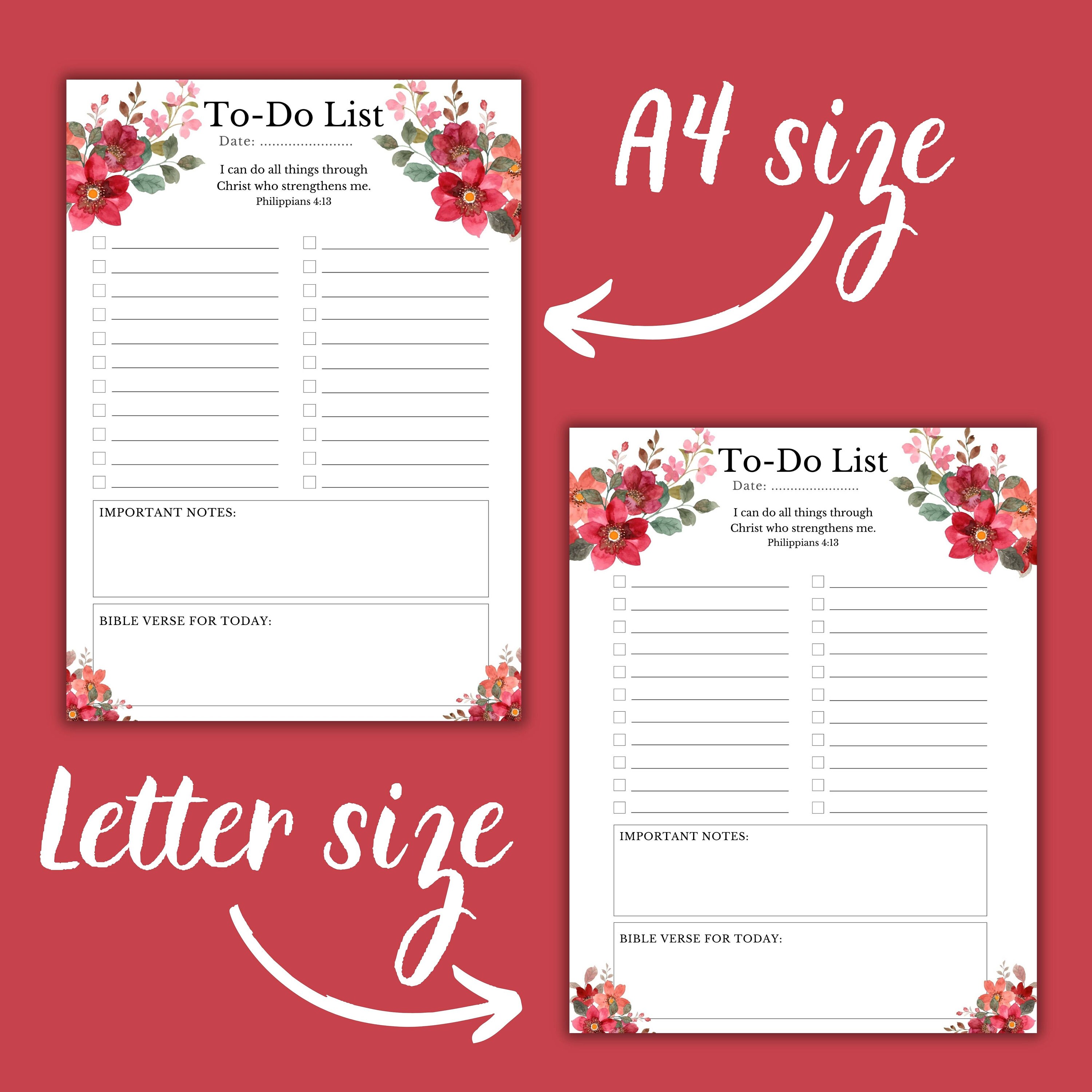 Printable Christian Checklist Christian Daily Planner Christian ...