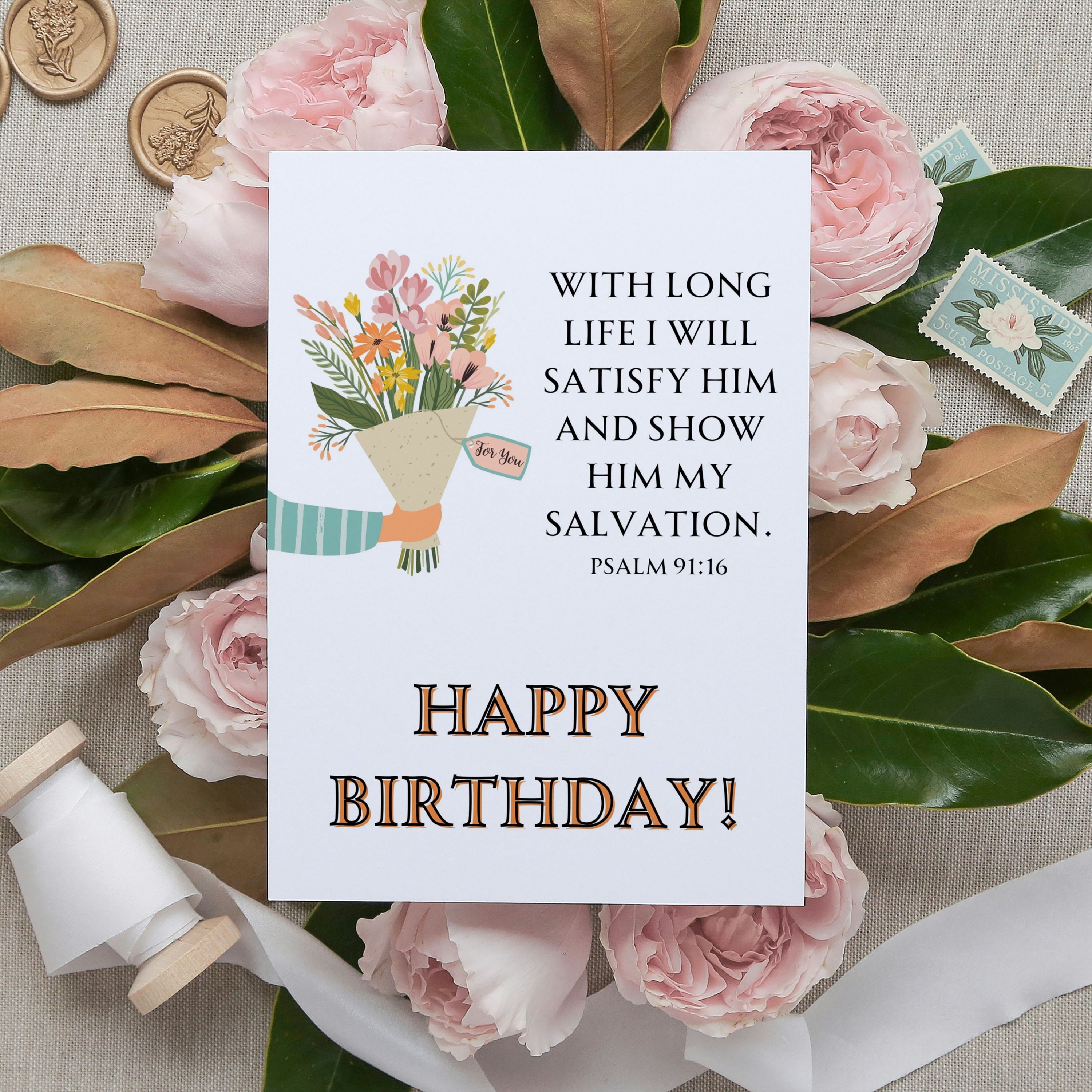 Set of 20 Christian Foldable Cards With Bible Birthday Wishes ...
