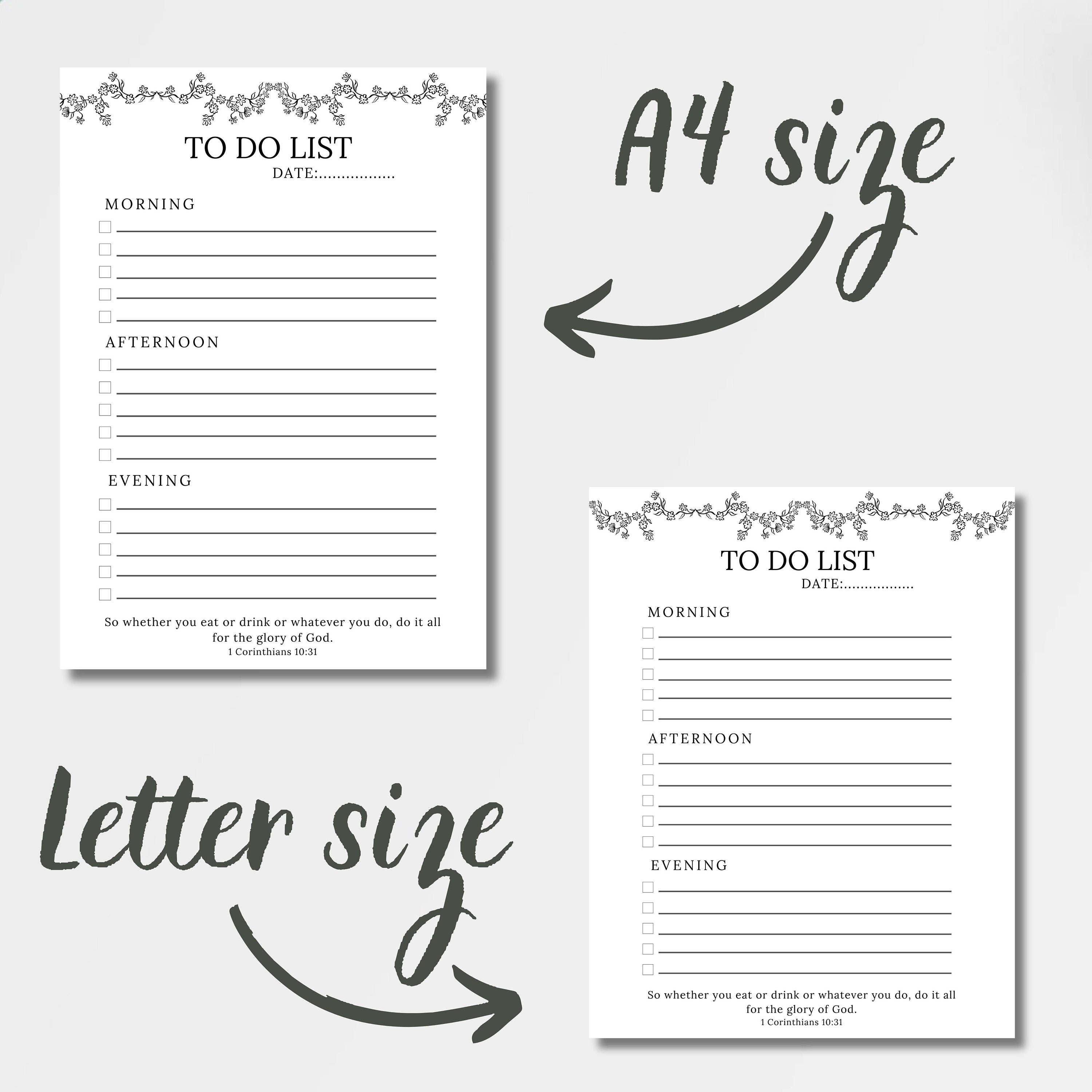 Printable Christian Checklist Christian Daily Planner Christian ...