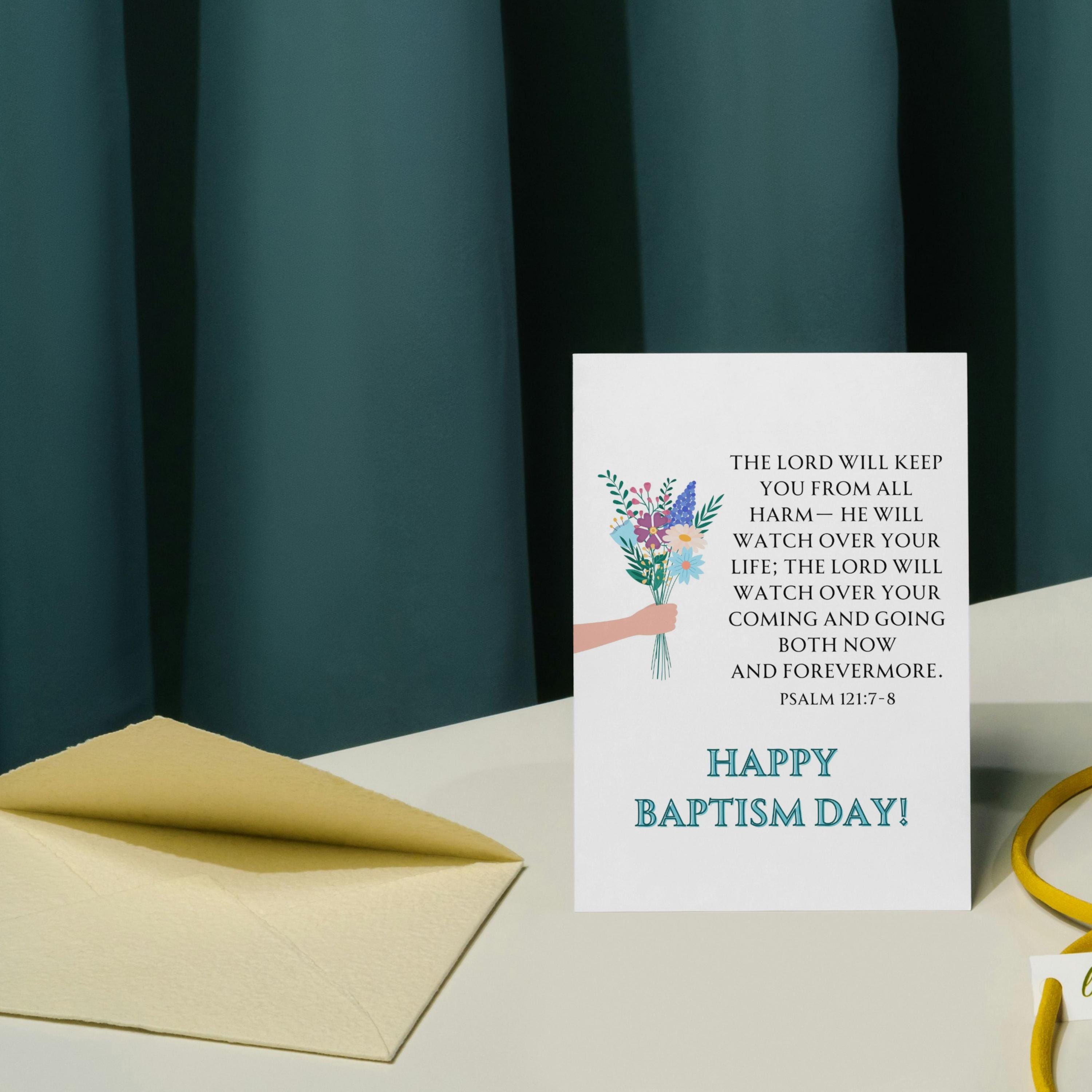 Downloadable Baptism Card Set Baptism Wishes Baptism Bible Gift Baptism ...