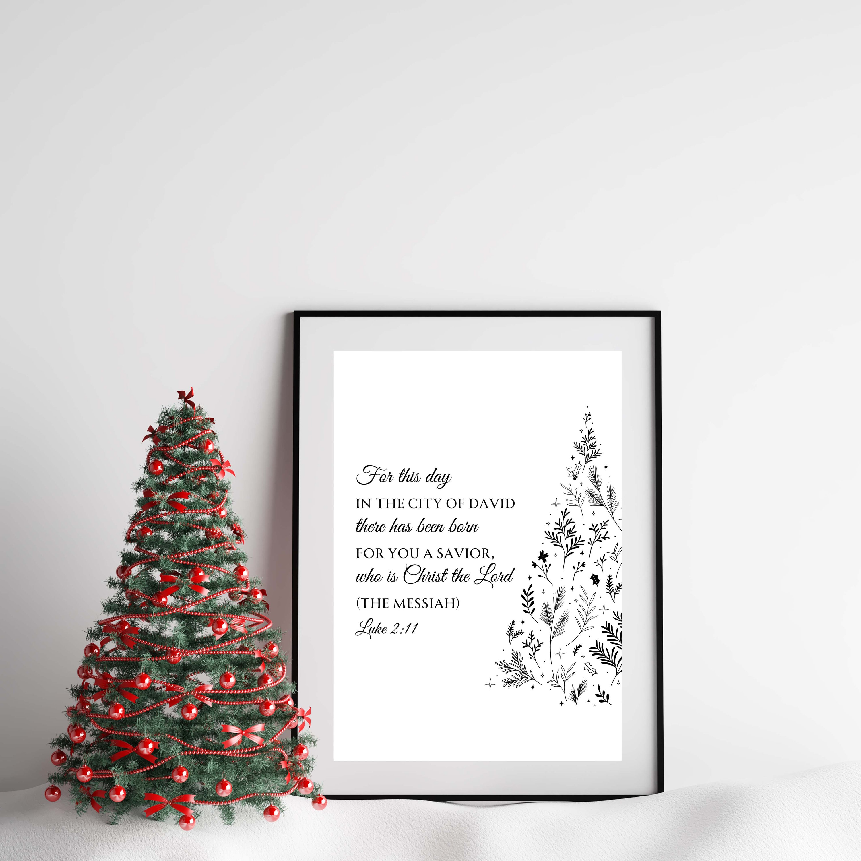 Christmas Christian Wall Art Printable Poster Luke 2:11 Bible Verse ...