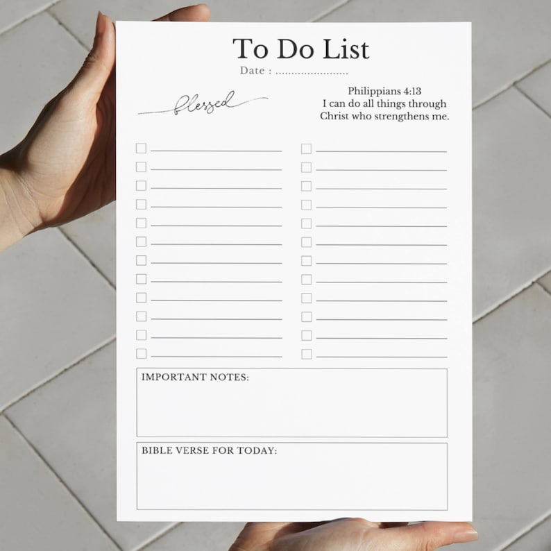 Printable Christian Checklist Christian Daily Planner Christian ...