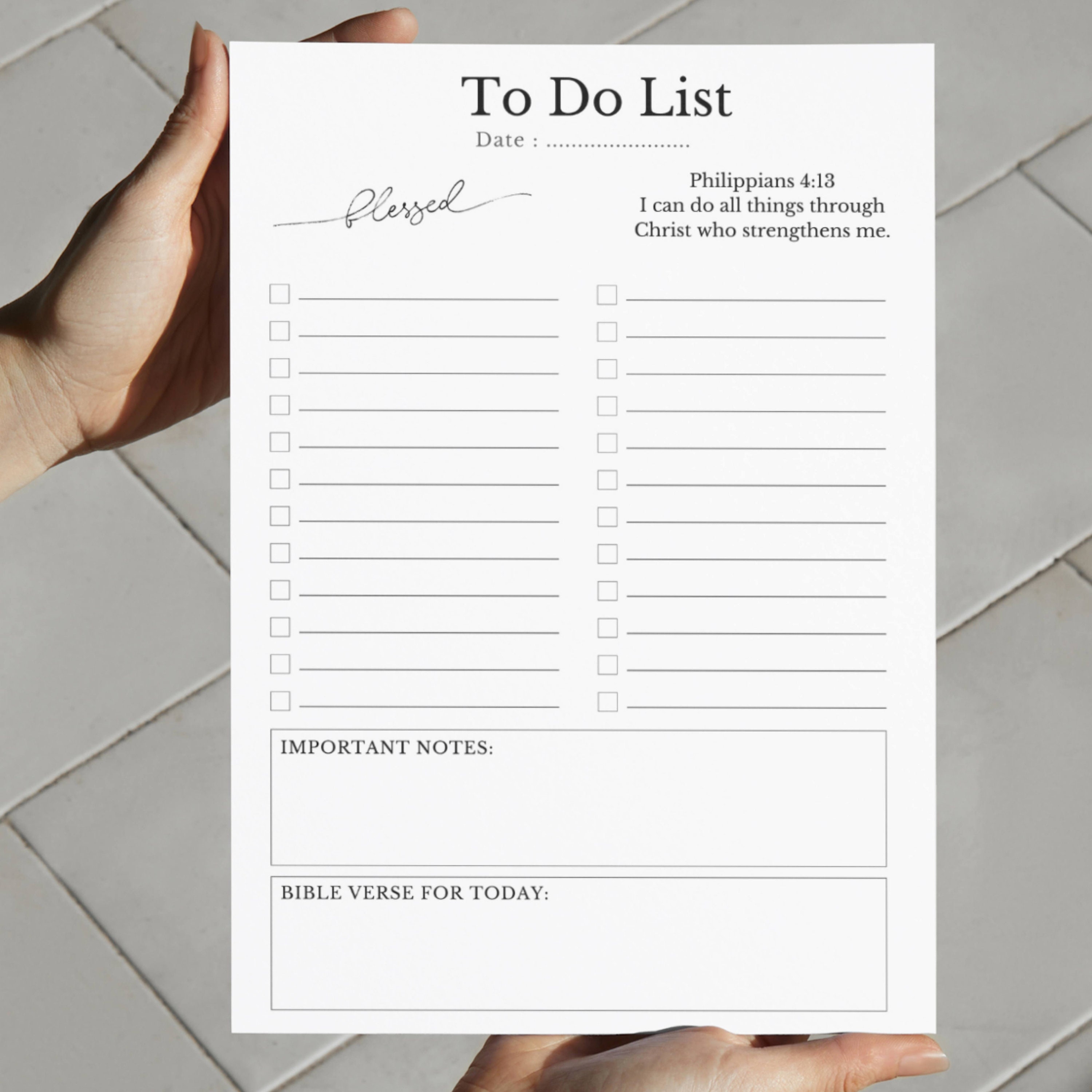 Printable Christian Checklist Christian Daily Planner Christian ...