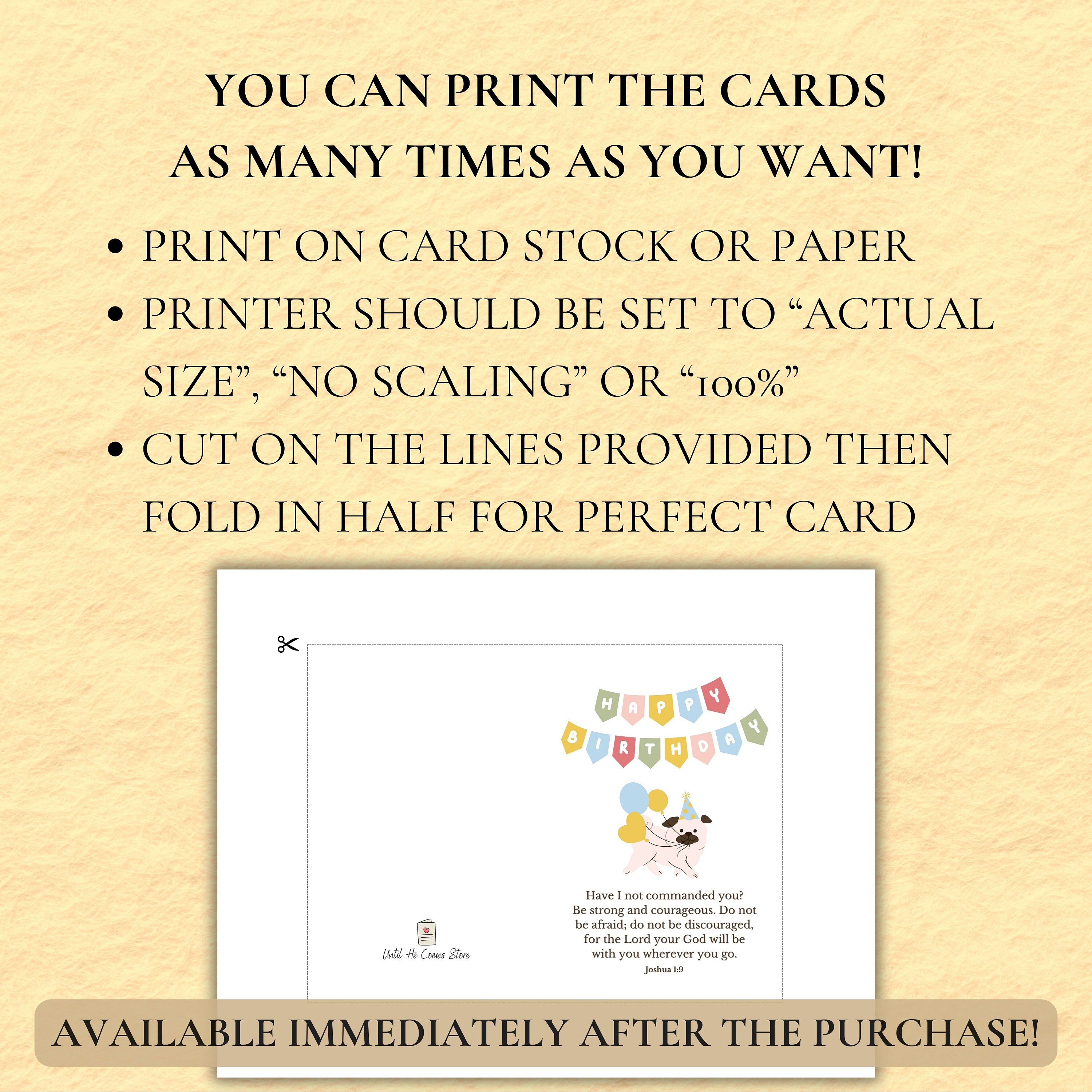 Set of 20 Christian Foldable Cards With Bible Birthday Wishes ...