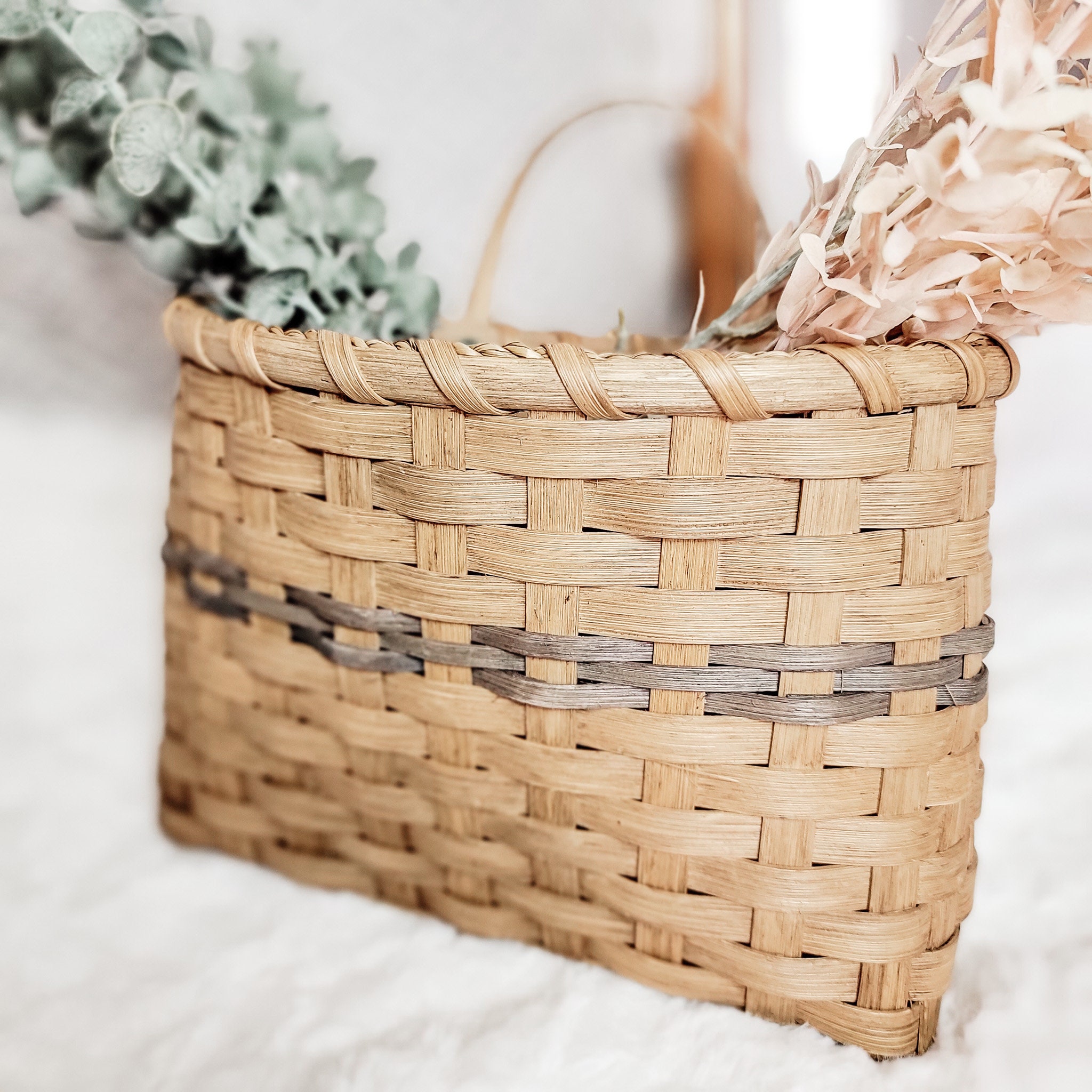 Vintage Hanging Woven Cottage Core Basket Home Decor, Hanging Baskets ...