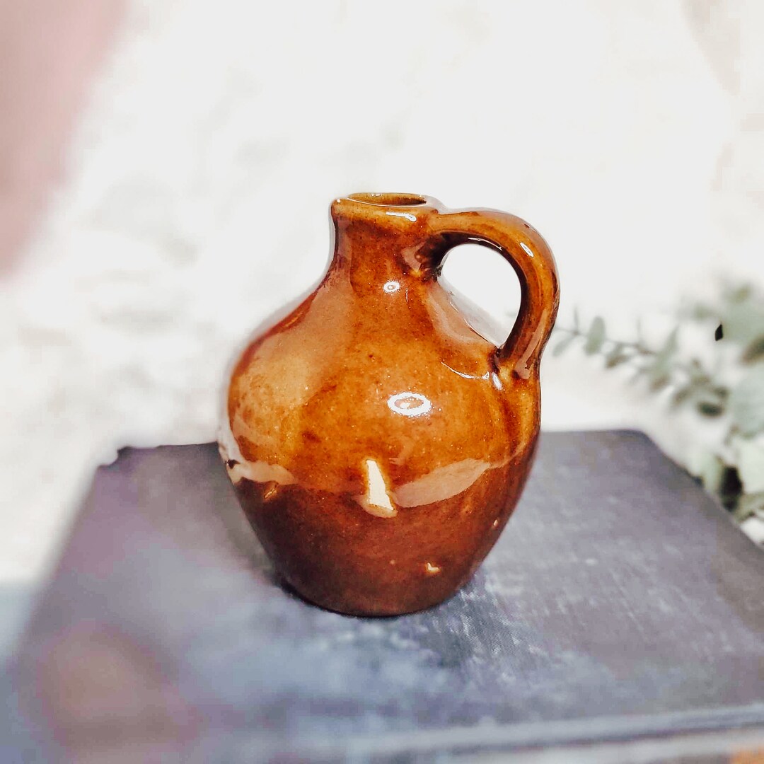 Vintage Glazed Mini Jug Vase | Primitive Home Decor Vintage Home Decor ...