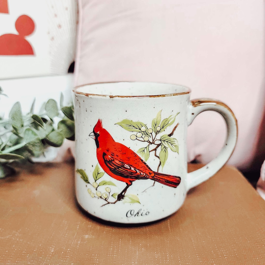 Vintage Red Cardinal Ohio Mug | Vintage Kitchenware Ohio Mugs Red ...