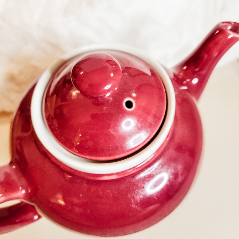 Vintage Mccormick Ceramic Burgundy Teapot With Infuser | Made in the ...
