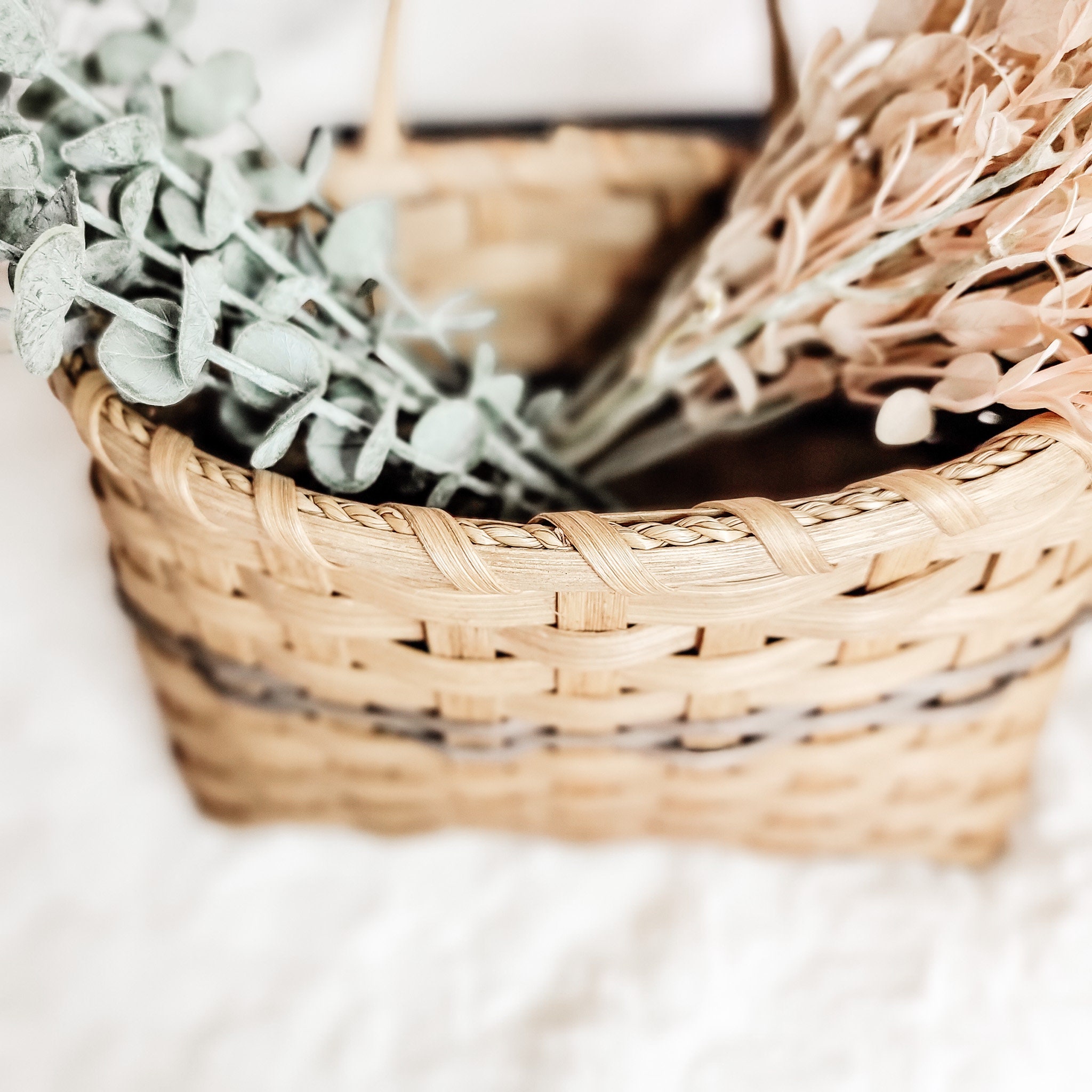 Vintage Hanging Woven Cottage Core Basket Home Decor, Hanging Baskets ...