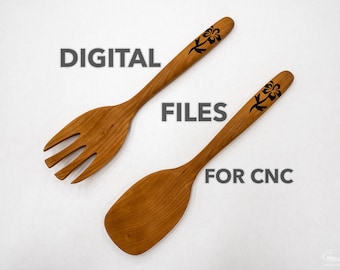 Spoon With Wood Inlay CNC Plans Vectric Vcarve File, PDF Directions ...