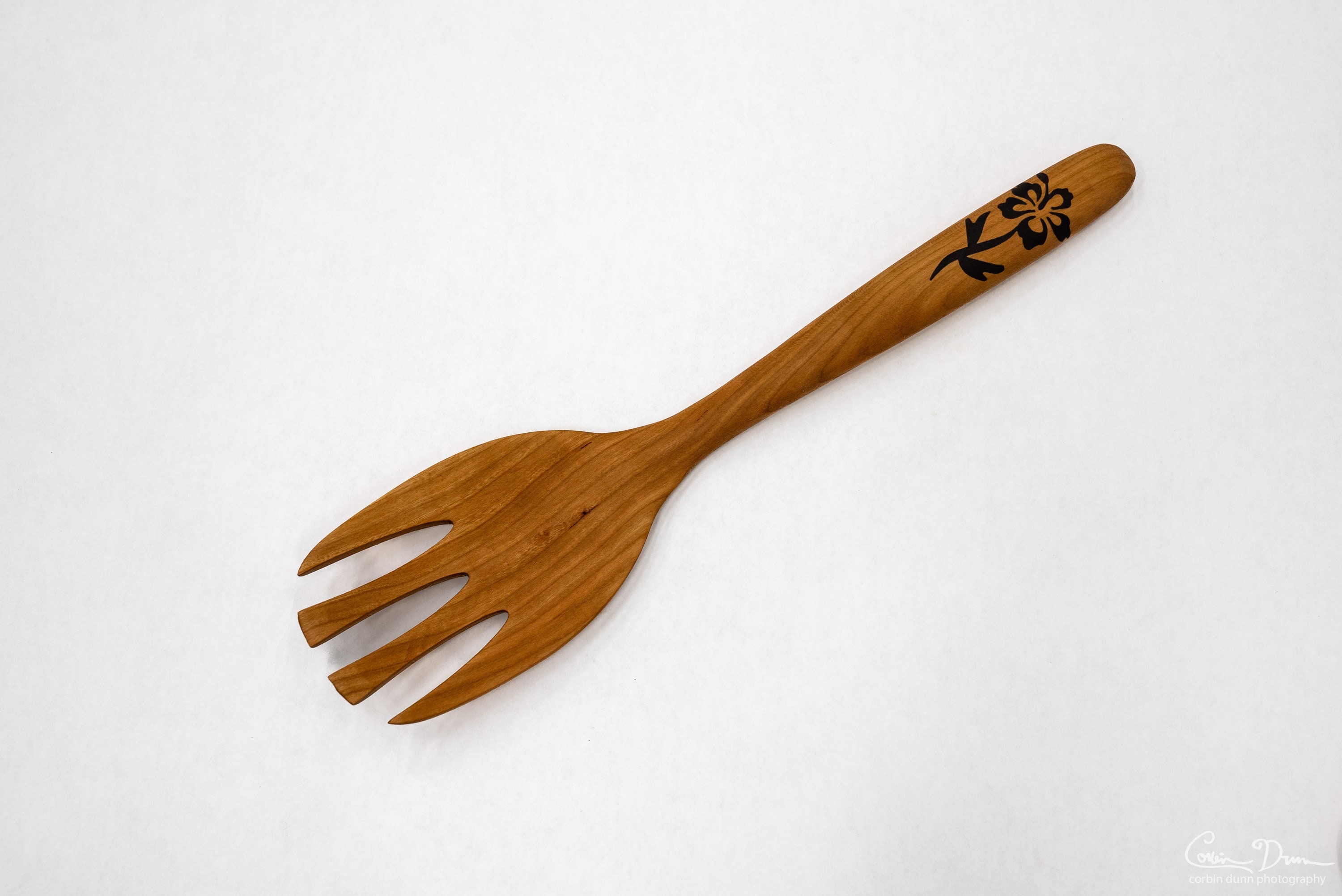 Salad Set CNC Plans: Fork and Spoon With Hibiscus/rose Inlay (vcarve ...