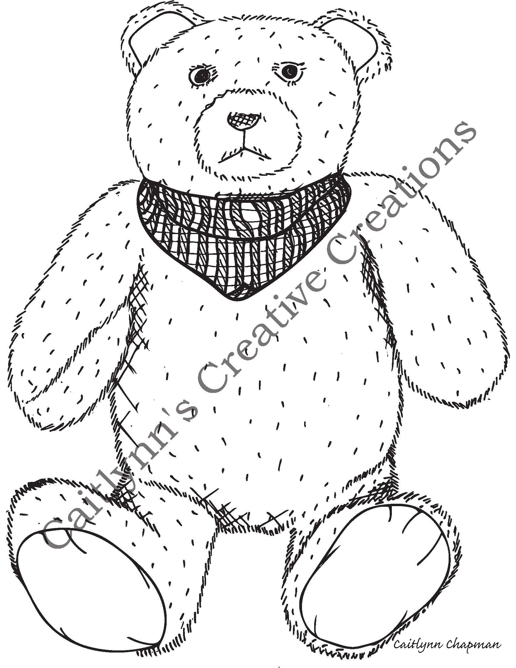 Stuffed Animal Coloring Pages - Etsy