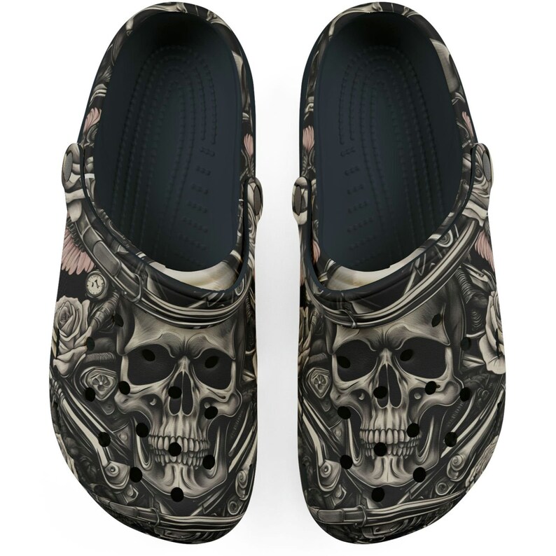 Chrome Skull Foam Clogs - Etsy
