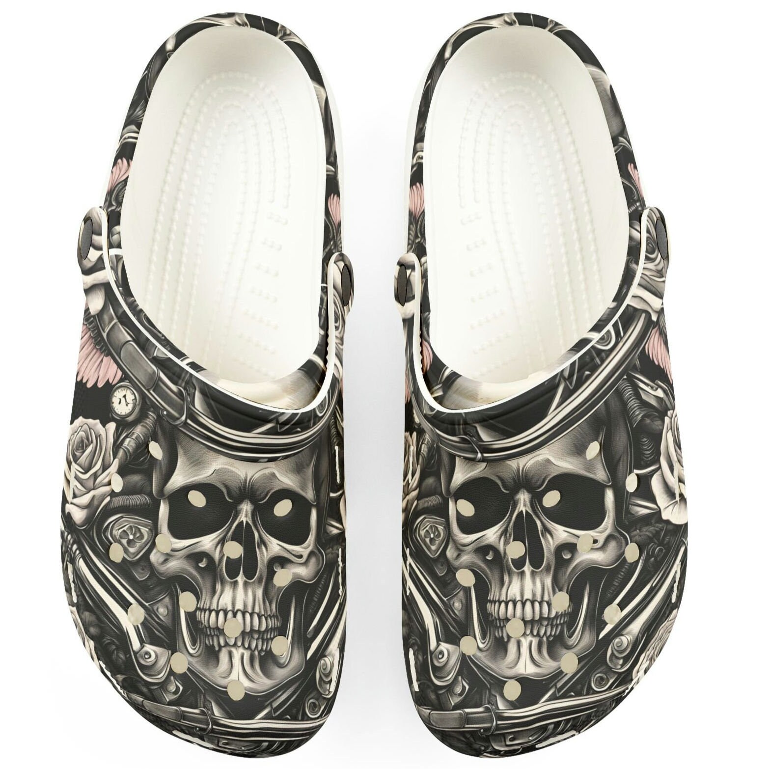 Chrome Skull Foam Clogs - Etsy