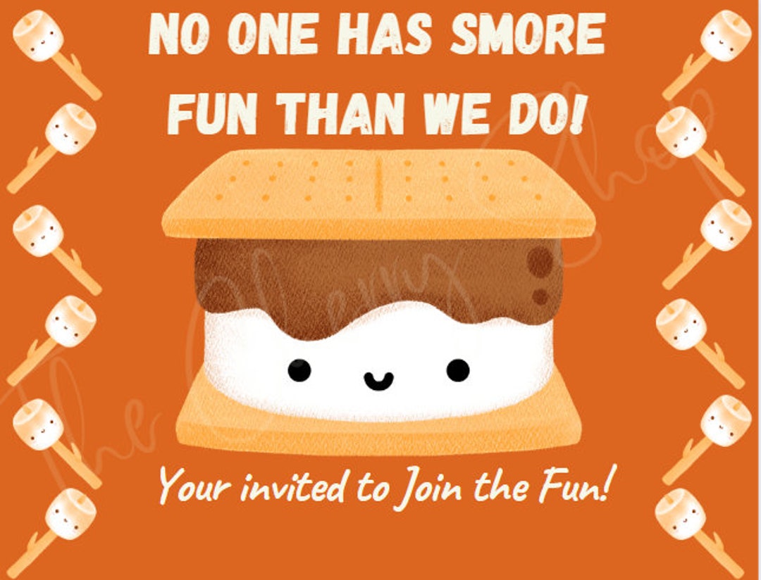 Smore Fun Camping Party, Cub Scout Camp, Glamping, Smore' Party ...