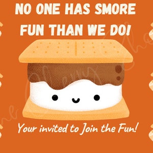 Smore Fun Camping Party, Cub Scout Camp, Glamping, Smore' Party ...