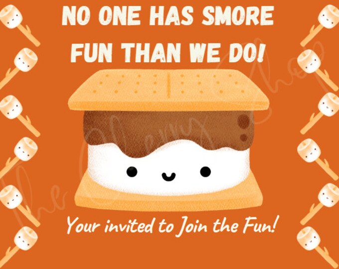 Smore Fun Camping Party, Cub Scout Camp, Glamping, Smore' Party ...