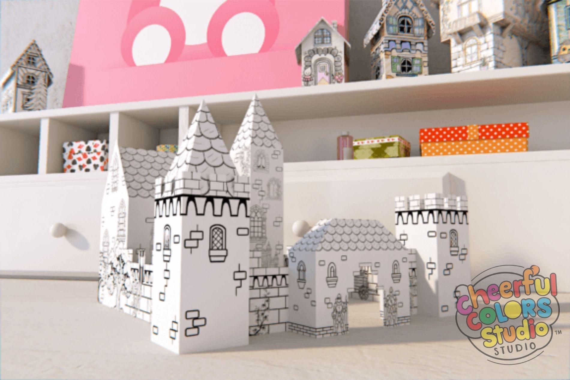 Printable Paper Toy Princess Castle Paper Craft Kit Coloring Pages ...