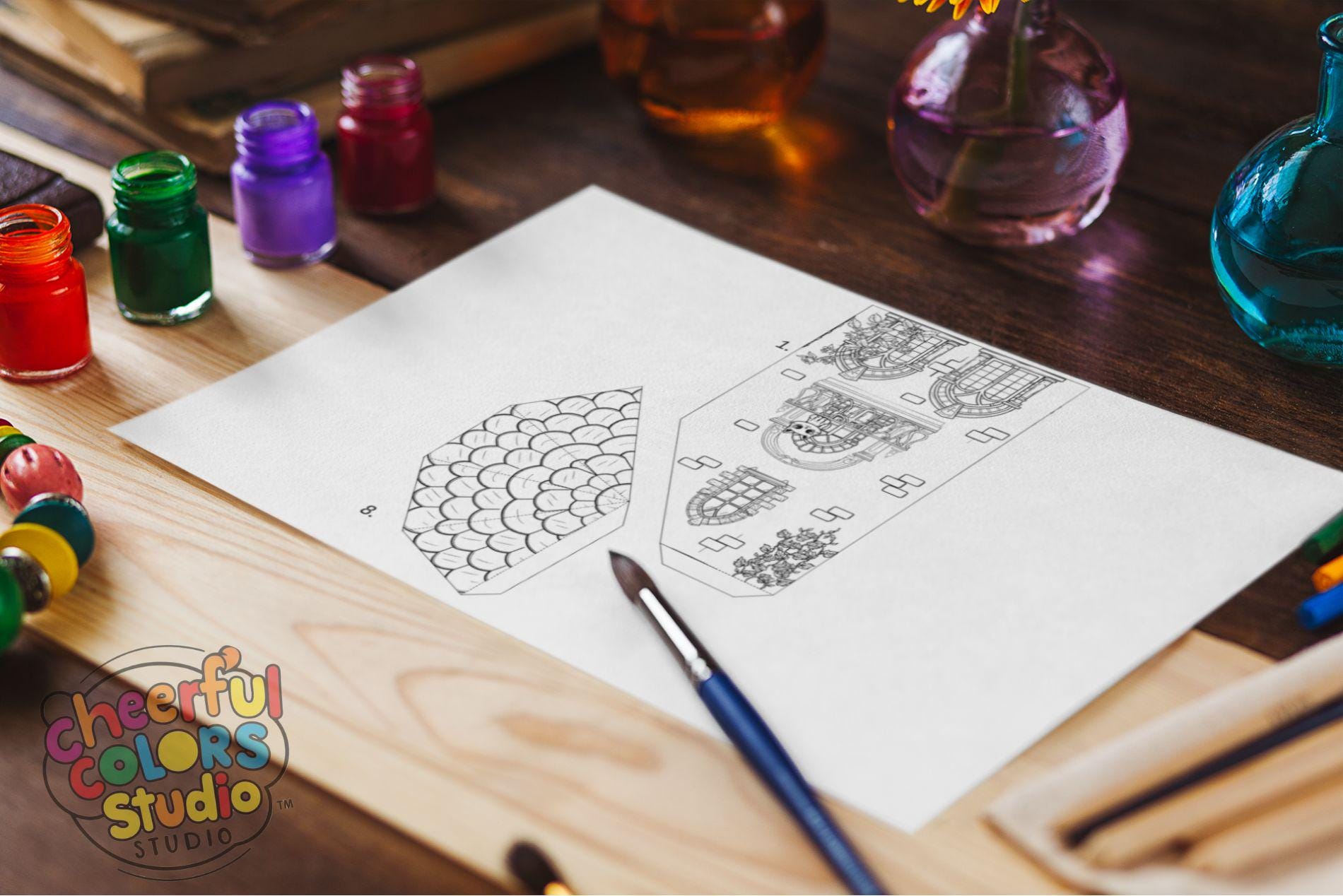 Printable Paper Toy Princess Castle Paper Craft Kit Coloring Pages ...