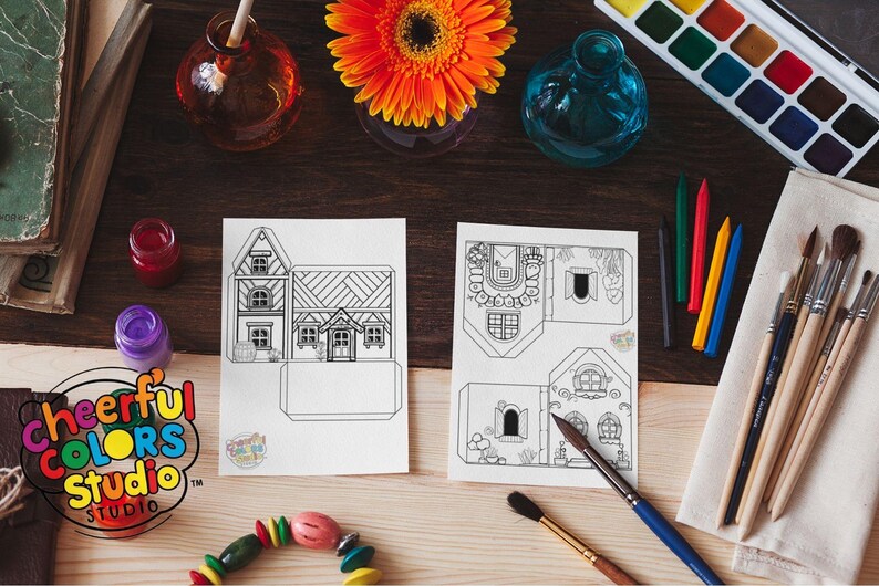 Paper Houses Printable Craft Sheets, Activity Sheets, Paper Craft Kit ...